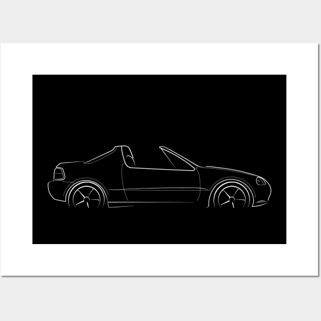 1995 Honda Del Sol - profile stencil, white - Del Sol - Posters and Art ...