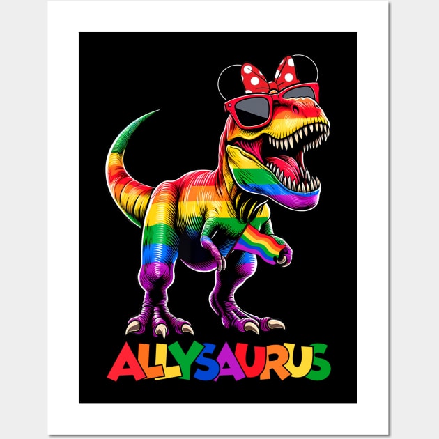 Dinosaur Rainbow Flag Ally Lgbt Allysaurus Lgbt Pride - Dinosaur ...