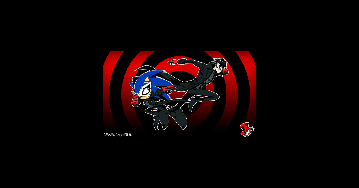 Sonic X Persona - Sonic The Hegdehog - Sticker | TeePublic