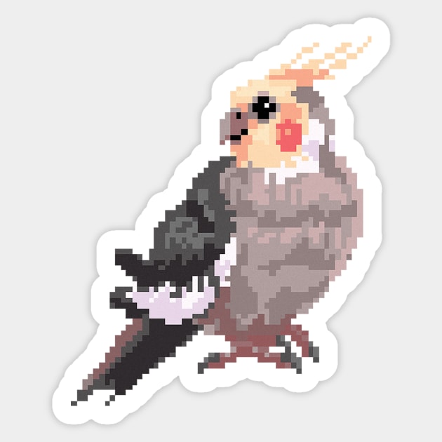 Pixel Cockatiel Test - Cockatiel - Sticker | TeePublic