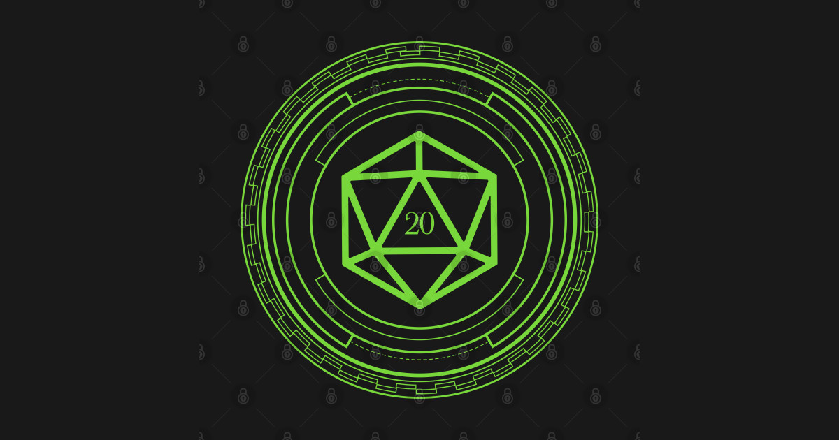 Minimalist Geometric Polyhedral D20 Dice Green Tabletop Roleplaying RPG ...