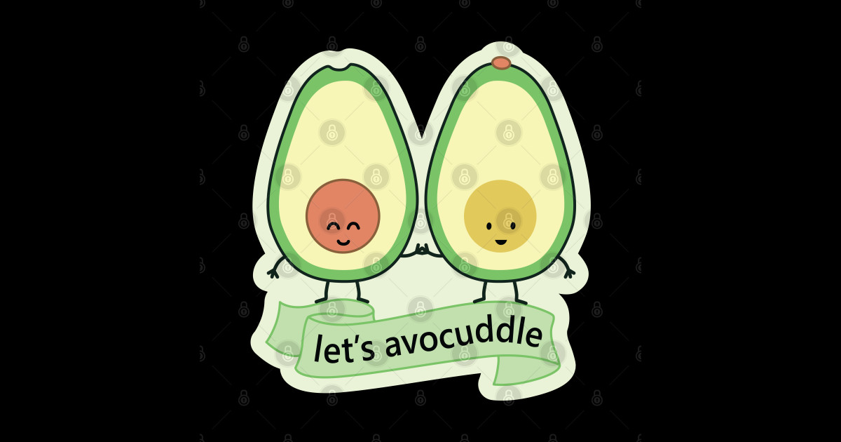 let's avocuddle | by queenie's cards - Avocuddle - Sticker | TeePublic