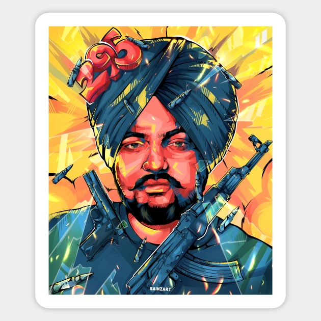 sidhu moose wala - Sidhu Moose Wala - Sticker | TeePublic