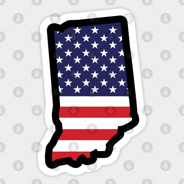 Indiana State Shape Flag Background - Indiana - Sticker | TeePublic