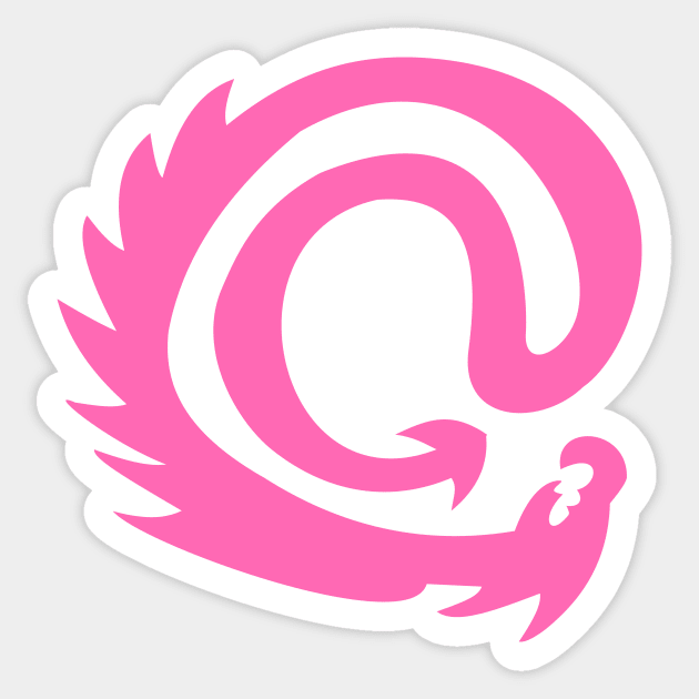 Hot Pink @ At Sign Symbol Cyber Dragon Design - Hot Pink - Sticker ...