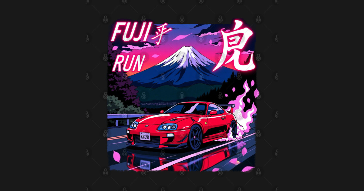 Fuji Run – JDM Supra MK4 Inspired Vector Artwork | Japanese Drift Car T ...
