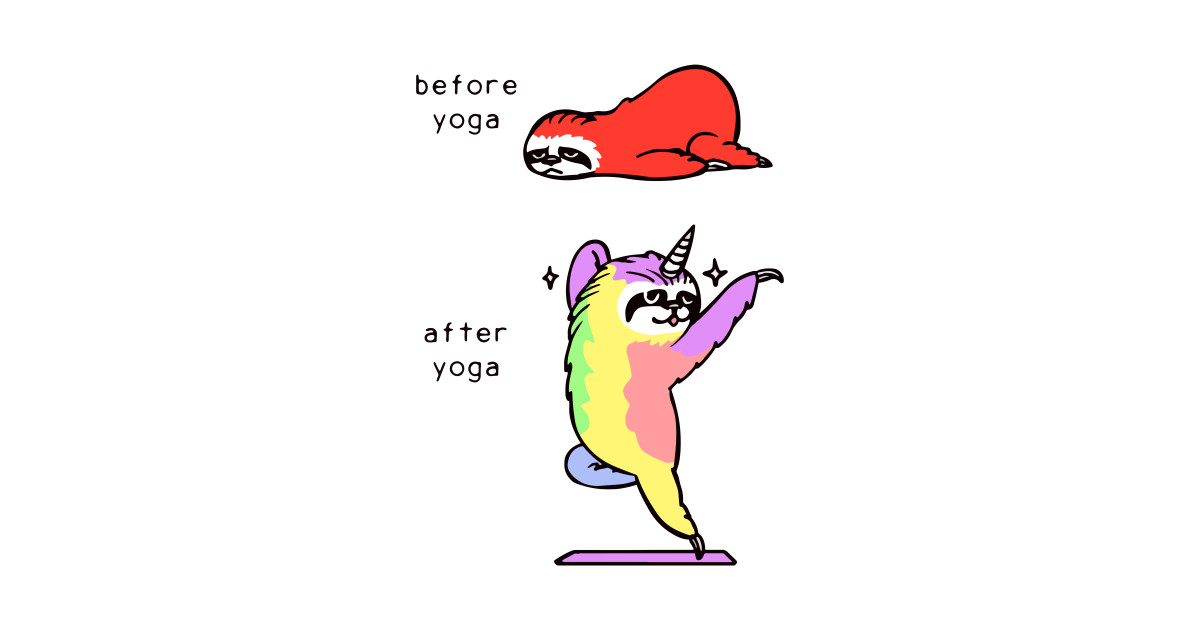 Before And After Yoga Sloth - Sloth - T-Shirt | TeePublic