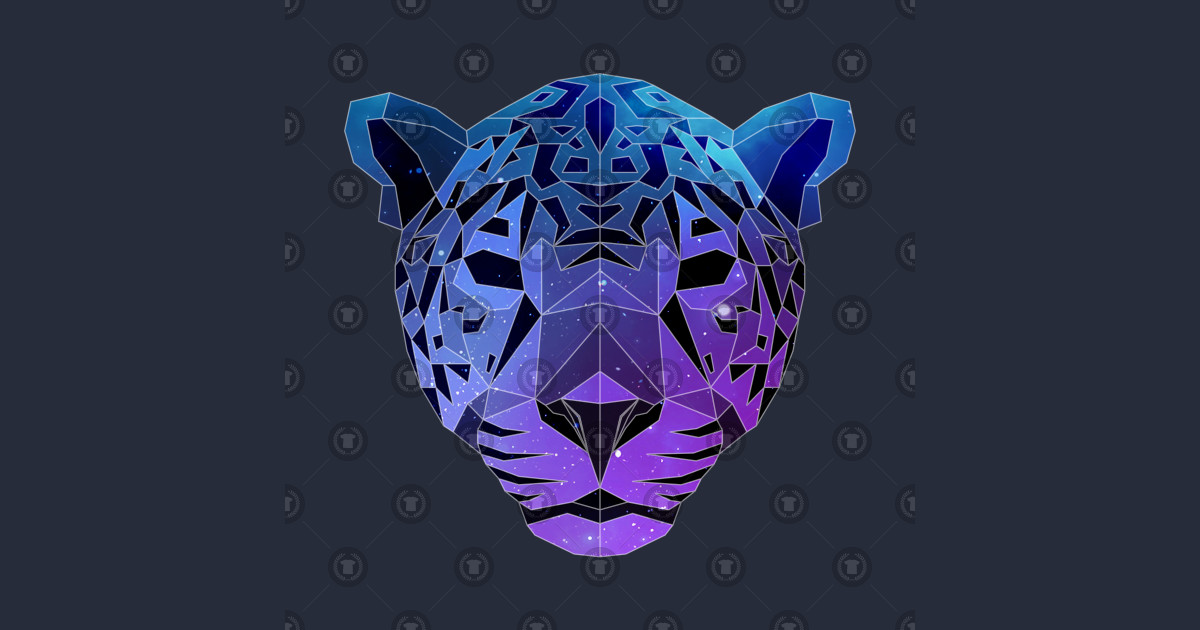 Galaxy Jaguar Geometric Animal - Galaxy Jaguar - Long Sleeve T-Shirt ...