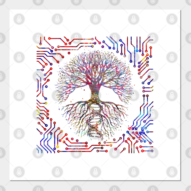 Tree of life with the roots of DNA - Tree - Posters and Art Prints ...