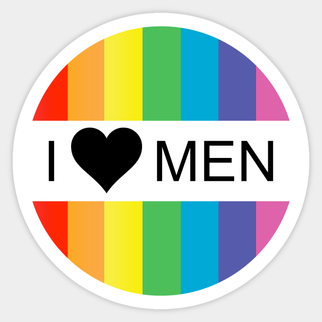 i love men - I Heart - Sticker | TeePublic