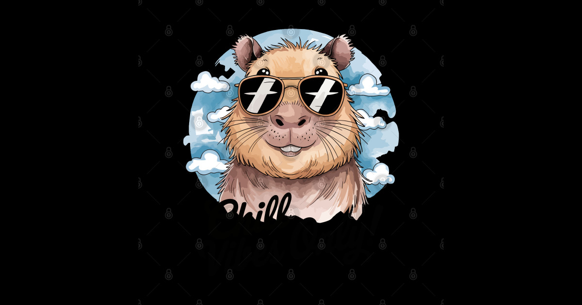 Chill Vibes Only - Capybara Coolness - Chill Capybara - Sticker | TeePublic