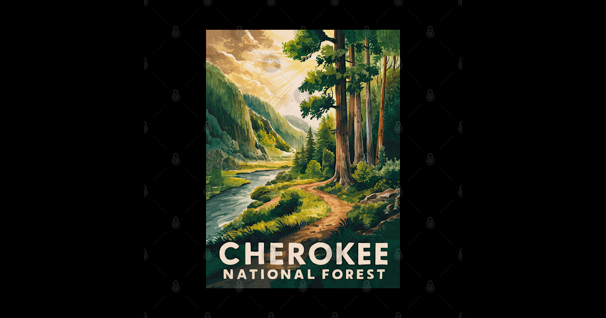 Cherokee National Forest Watercolor Poster - Cherokee - Posters and Art ...