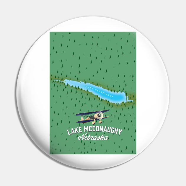Lake McConaughy Nebraska travel map - Lake Mcconaughy - Pin | TeePublic