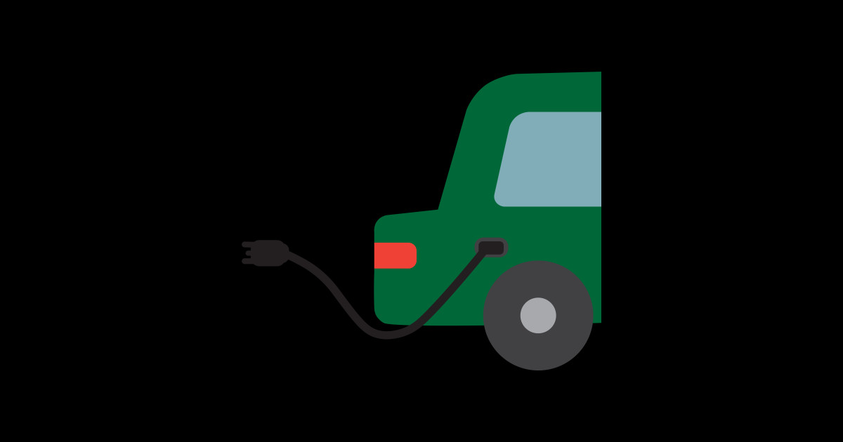 Electric car vehicle with a charger. Green energy and environment ...