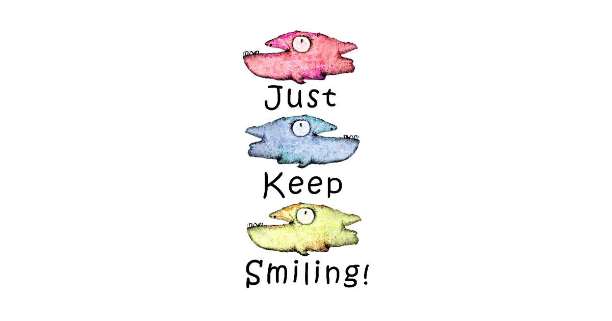 Just Keep Smiling! Happy Toothy Whimsical Fish - Whimsical Animals - T ...