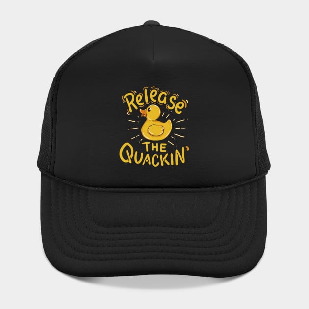 Release the Quackin Yellow Rubber Duck Quack - Release The Kraken - Hat ...