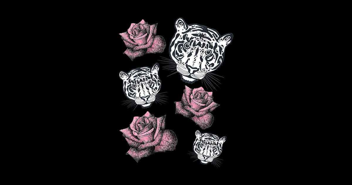 Tiger, Roses - Tiger - Sticker | TeePublic
