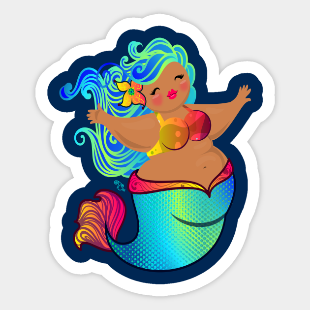 Chubby Mermaid - Body Positive - Sticker | TeePublic