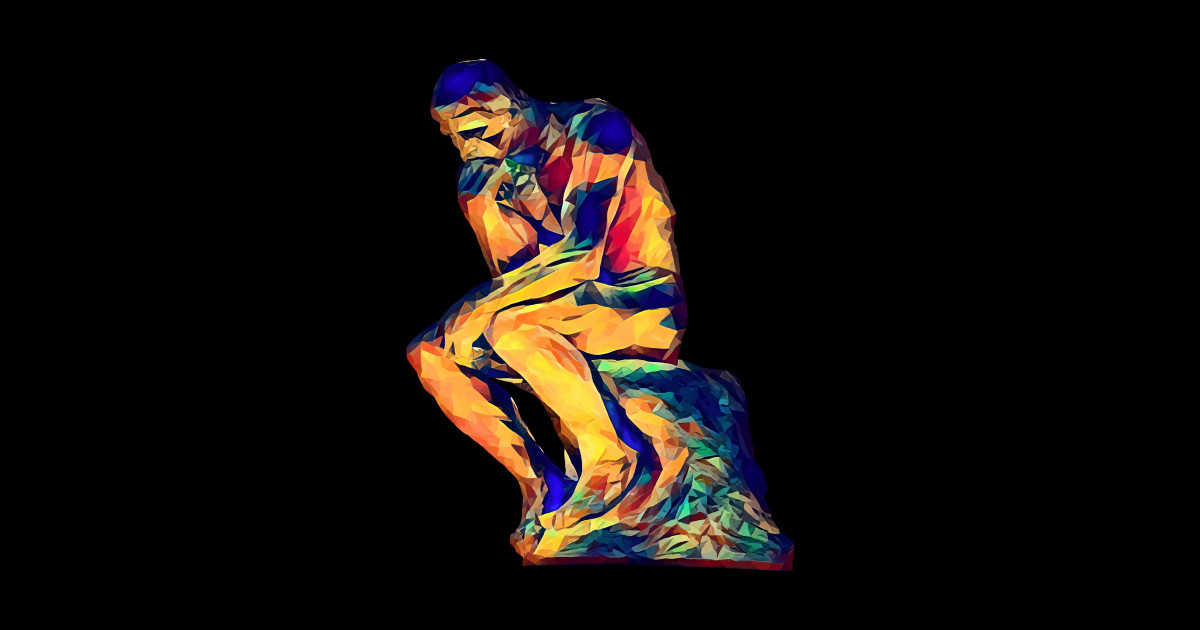 The Thinker Statue Polypaint - The Thinker - Sticker | TeePublic