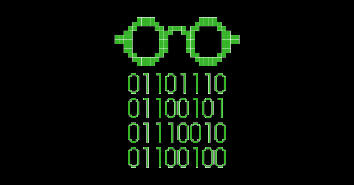 Binary Code Nerd Glasses - Binary Code - Sticker | TeePublic