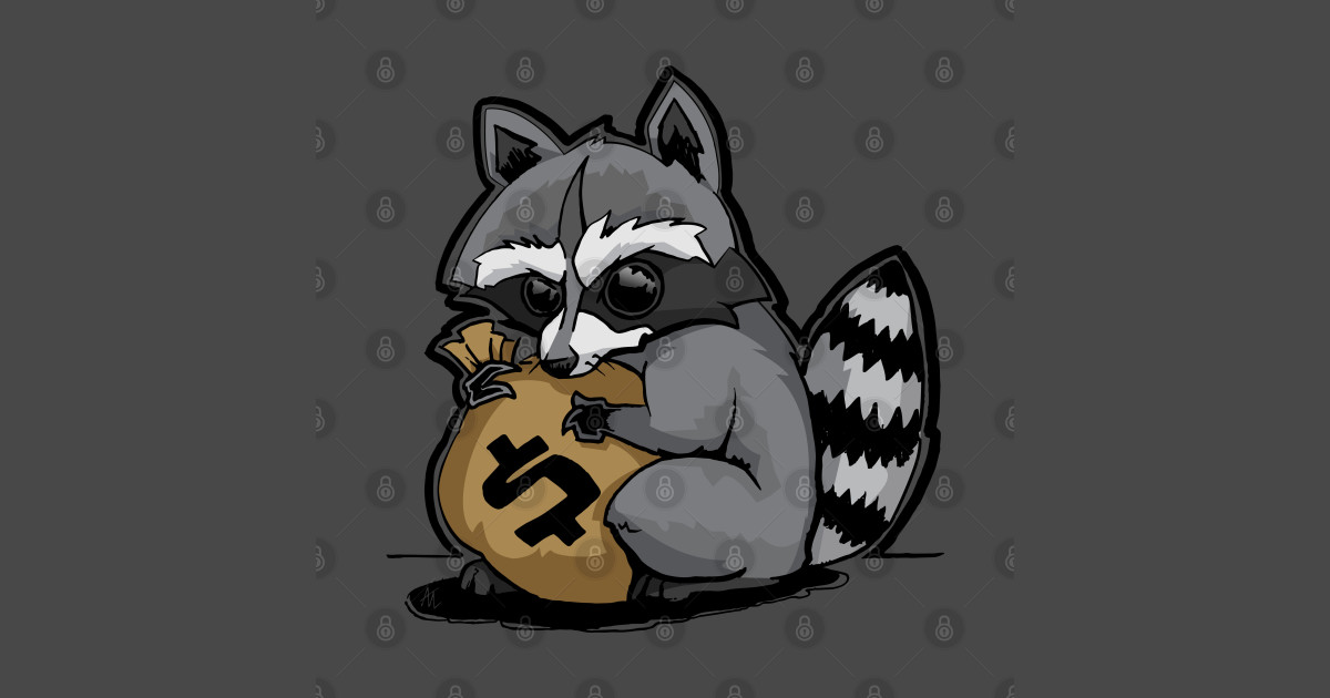 Rich Raccoon - Raccoon - T-Shirt | TeePublic