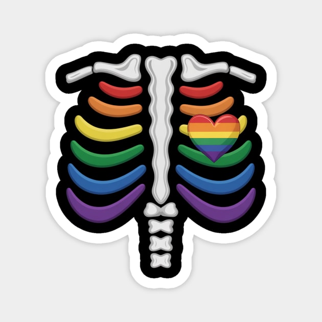 LGBT Pride Rib Cage Rainbow Skeleton Xray LGBTQ - Lgbt Pride Rib Cage ...