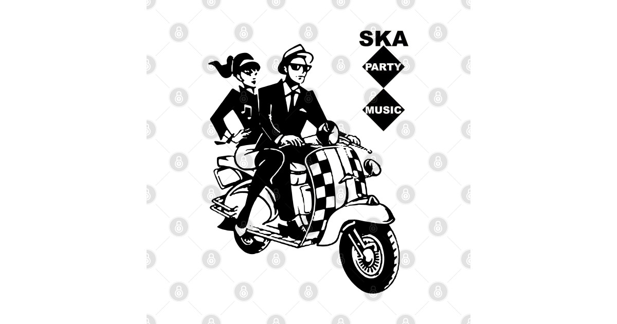 Ska Party Music - Ska Moped Scooter - T-Shirt | TeePublic