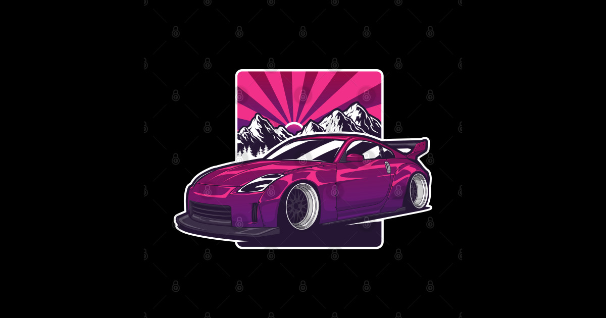 Purple 350Z Fairlady Z Widebody JDM - 350z - Sticker | TeePublic