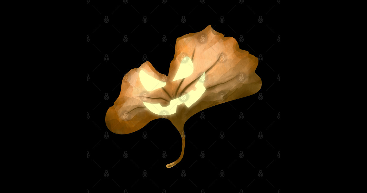 scary leaf - Leaves - Sticker | TeePublic