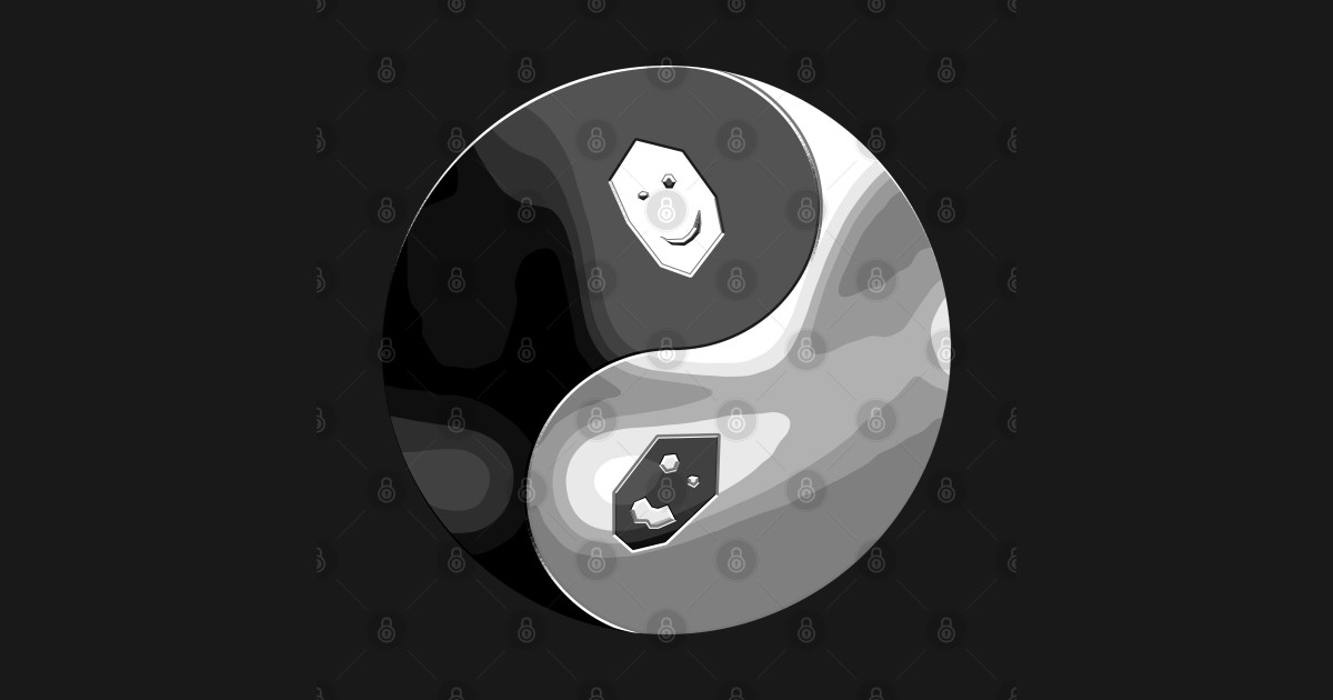 Neo Yin Yang - grayscale - Video Games - Crewneck Sweatshirt | TeePublic