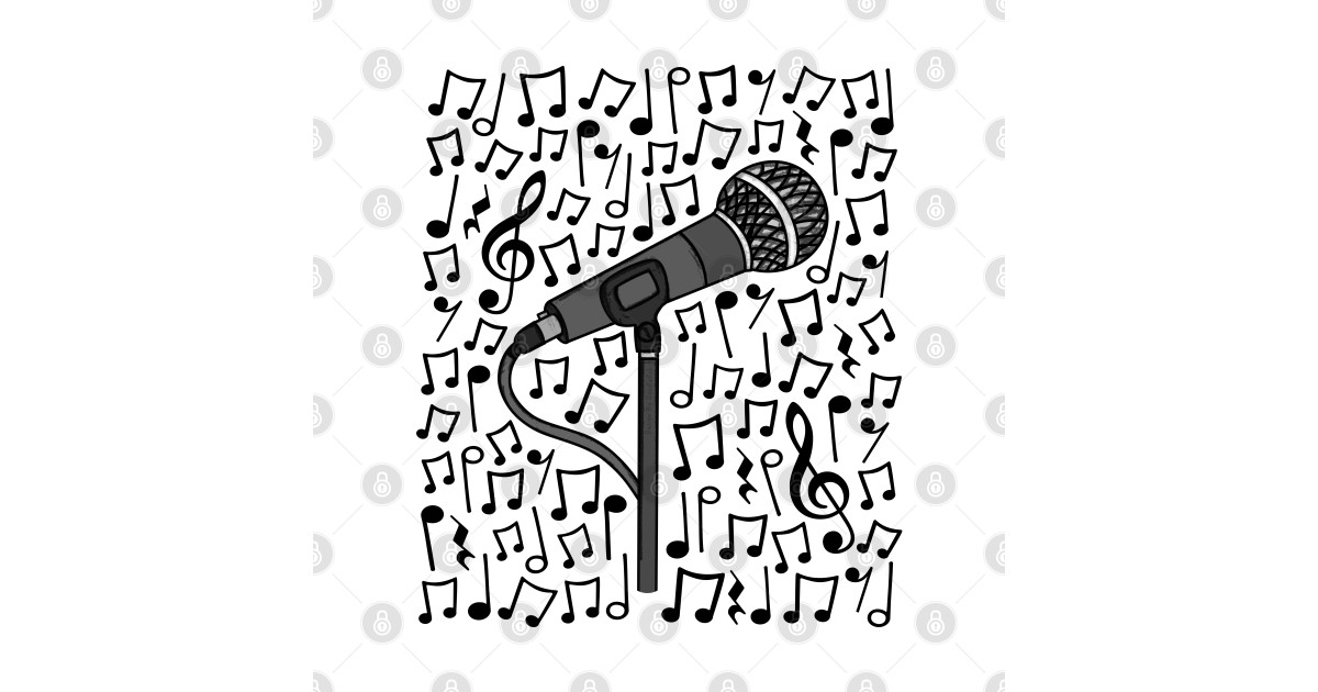 Singer Microphone Musical Notes Singing Teacher Musician - Singer ...