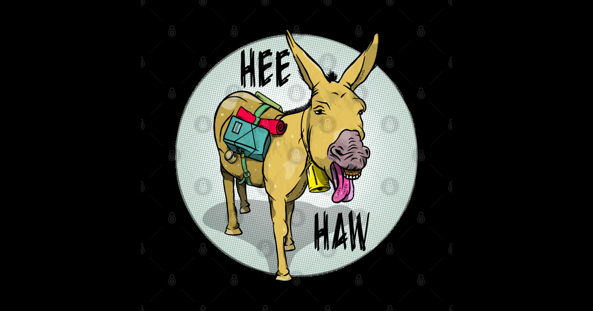 DONKEY hee haw - Funny Donkey - Sticker | TeePublic