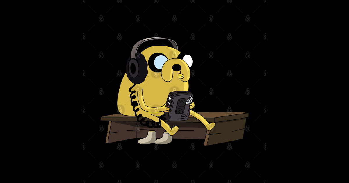 jake the dog listening music - Jake The Dog - Sticker | TeePublic