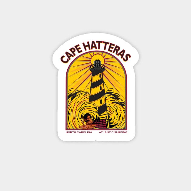 CAPE HATTERAS NORTH CAROLINA SURFING - Cape Hatteras - Sticker | TeePublic
