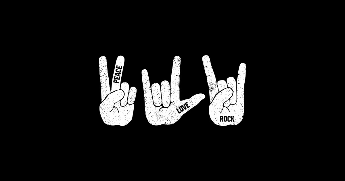 Rock Love Peace Hand Symbol - Rock Love Peace Hand Symbol - Sticker ...