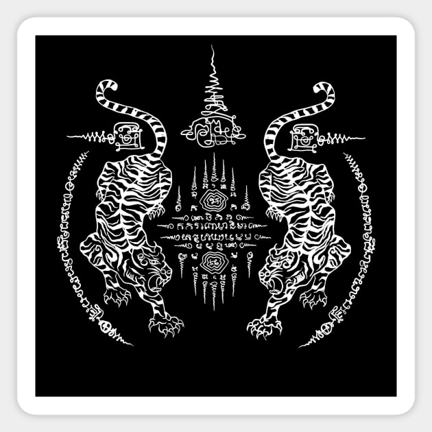 Sak Yant Tiger - Sak Yant - Sticker | TeePublic