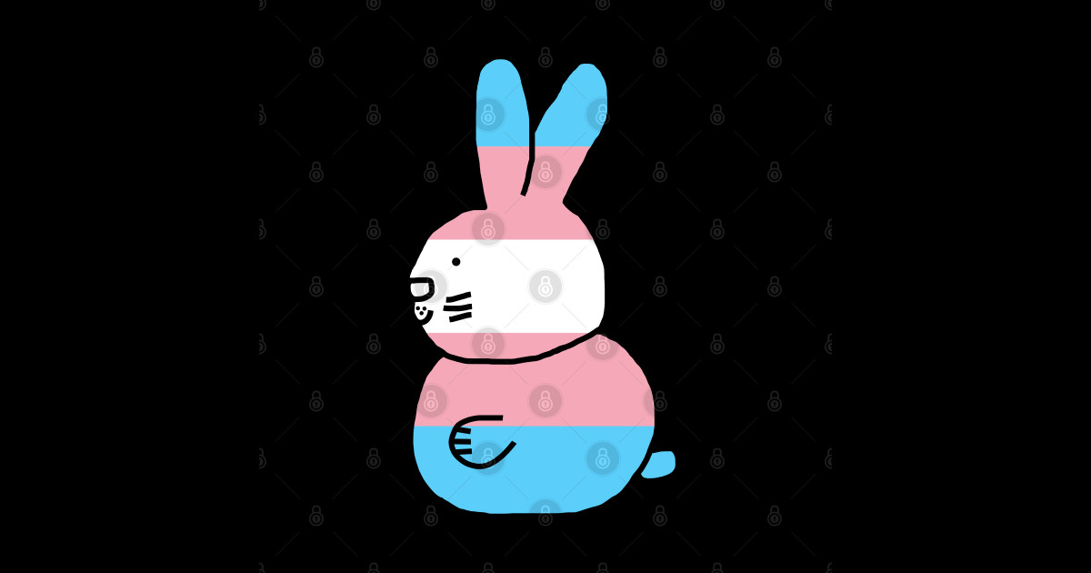 Transgender Pride Flag Bunny Rabbit - Transgender - Sticker | TeePublic
