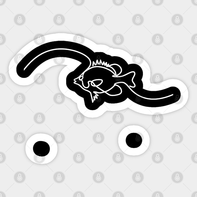 Bluegill Fish Line Drawing - Bluegill - Sticker | TeePublic