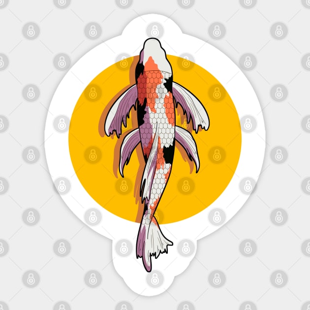 illustration of koi fish - Koi Fish - Sticker | TeePublic