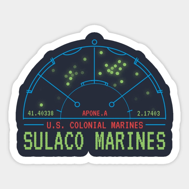 Sulaco Marines Aliens Motion Tracker - Aliens - Sticker | TeePublic