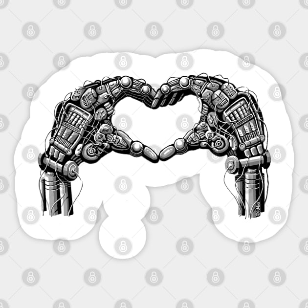 Robot hands make heart shape - Robot - Sticker | TeePublic