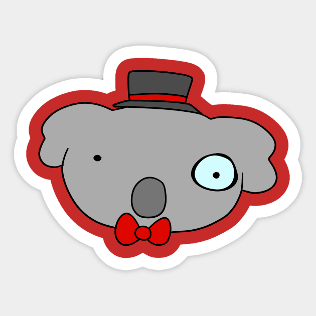 Fancy Koala Face - Koala - Sticker | TeePublic