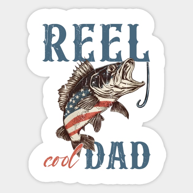 Retro Reel Cool Dad - Retro Reel Cool Dad - Sticker | TeePublic