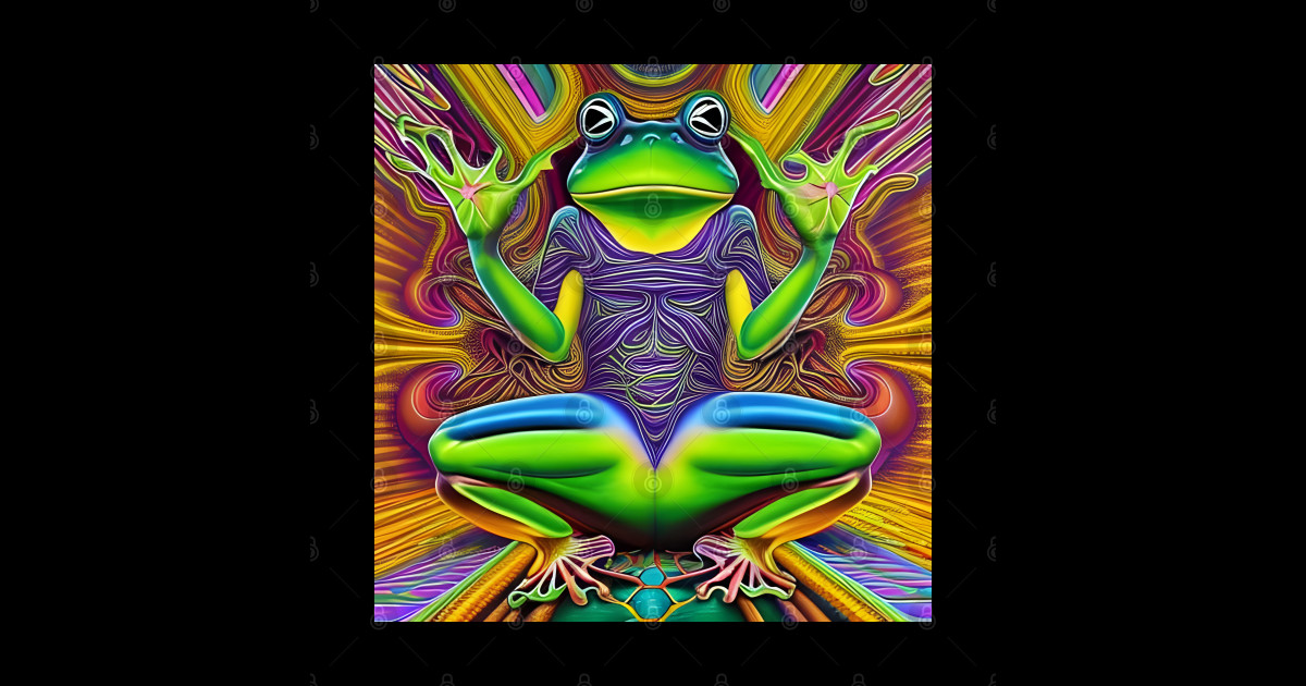 Frogger Spirit Animal (12) - Trippy Psychedelic Frog - Psychedelic ...
