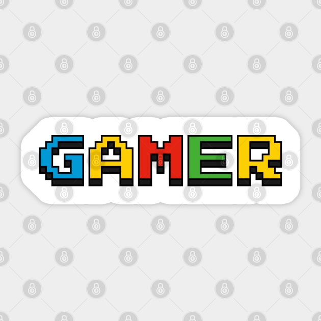 Pixelated pixel GAMER 3D - Gamer - Sticker | TeePublic