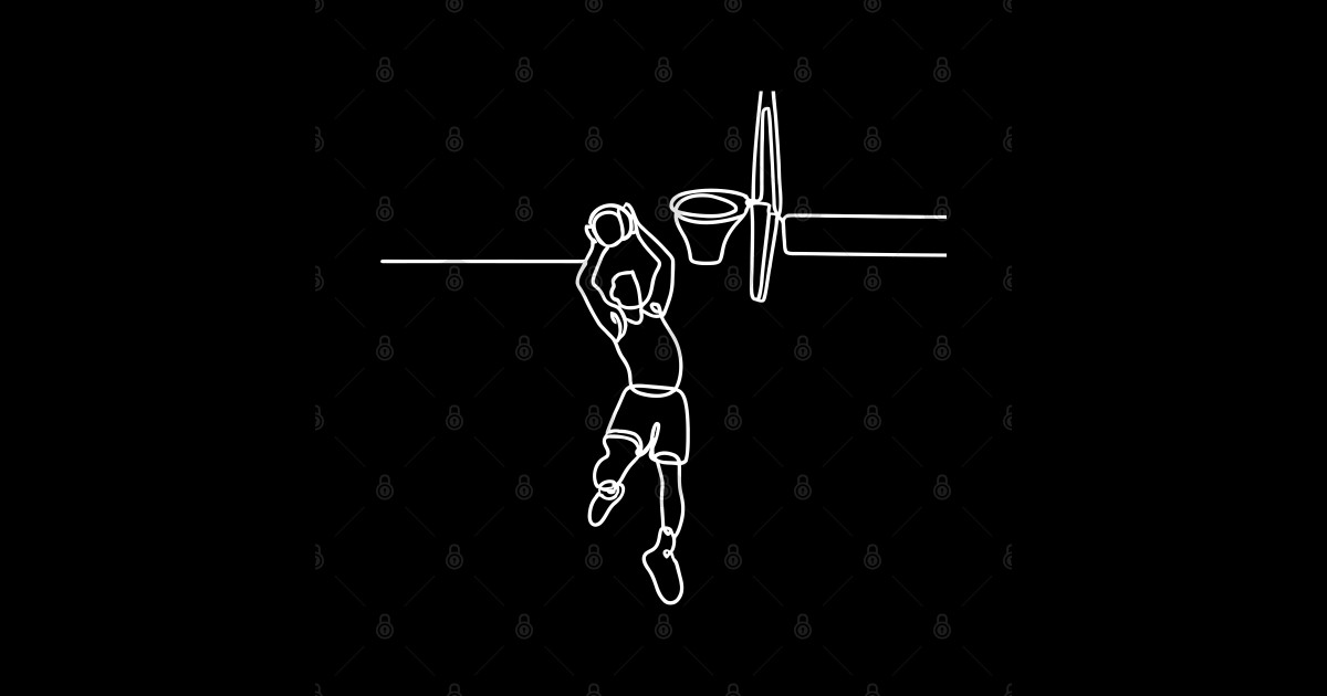 slam dunk line art - Line Art - Sticker | TeePublic
