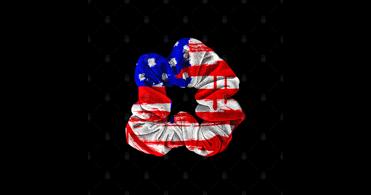Scrunchie VSCO Girl Hair Tie Girls USA Flag American Patriotic America ...