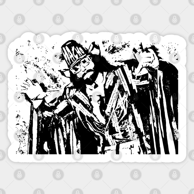 black and white Randy Macho - Wrestling - Sticker | TeePublic