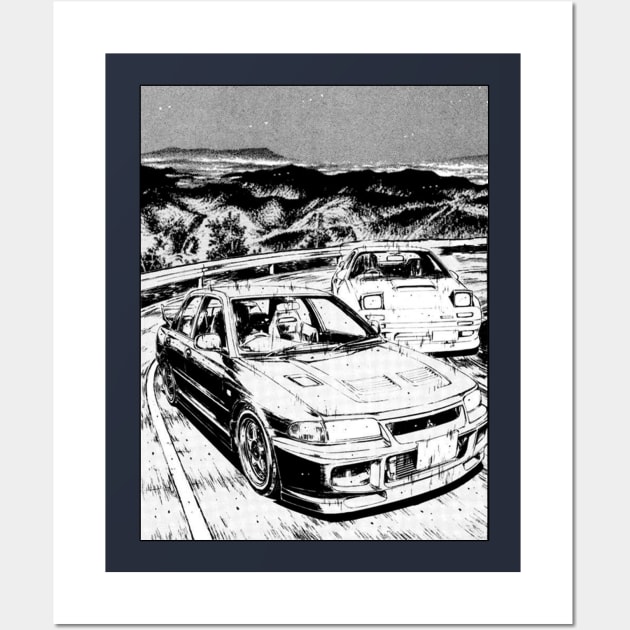 Rx7 vs Evo - Initial D - Posters and Art Prints | TeePublic
