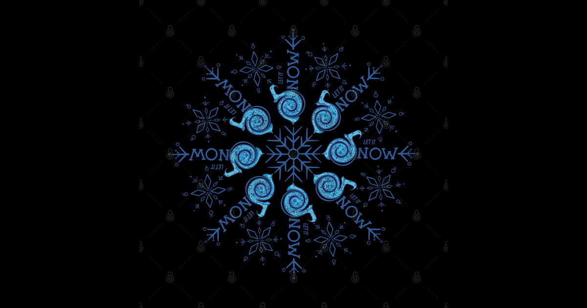 Let it Snowflake V1 - Blue Words Snowflake - Sticker | TeePublic